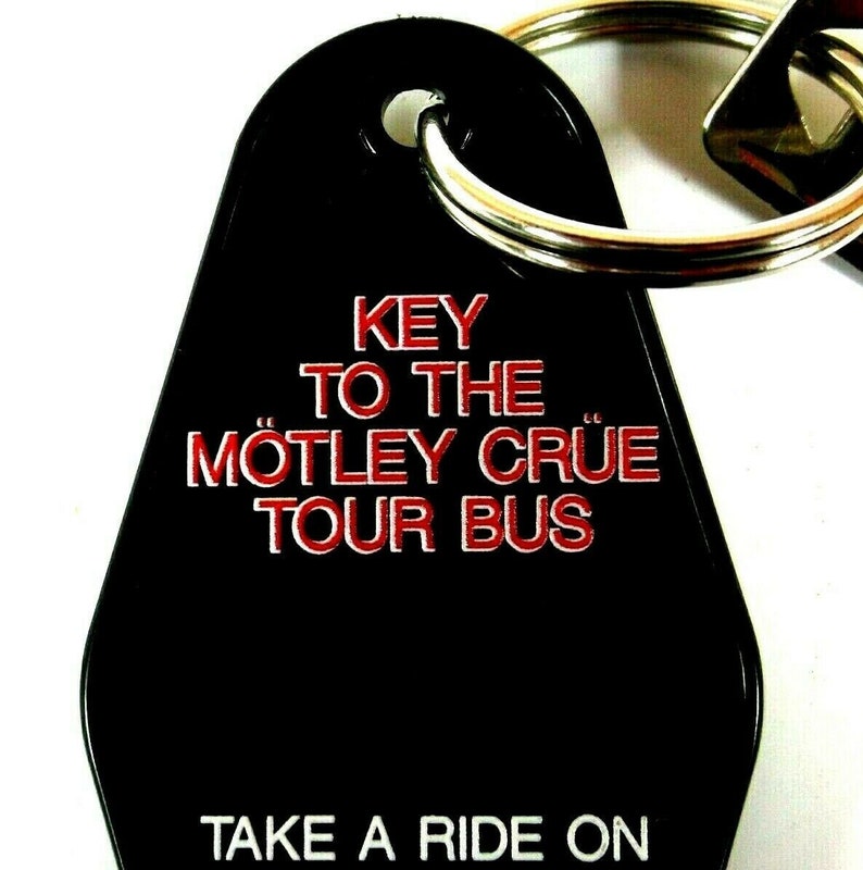New "key to the Motley Crue Tour Bus" KEY TAG Heavy Metal Nikki Sixx Dr ...