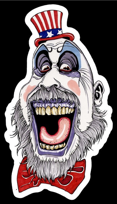 New CAPTAIN SPAULDING House of 1000 Corpses Die Cut DECAL the Devil's ...
