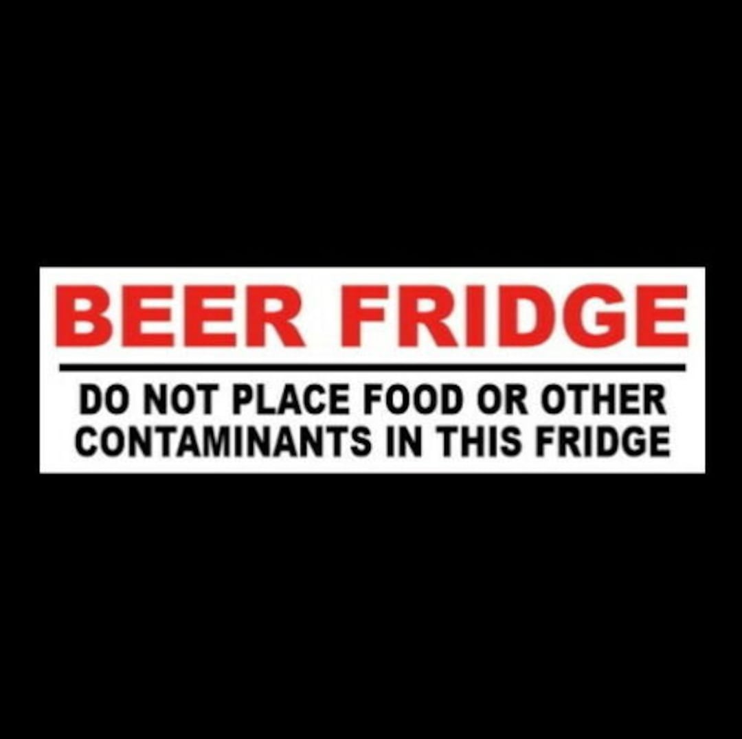 Funny "beer Fridge" Warning STICKER, Vinyl Decal, Sign, Drunk Redneck ...