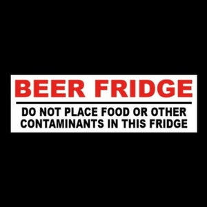 Funny "beer Fridge" Warning STICKER, Vinyl Decal, Sign, Drunk Redneck ...