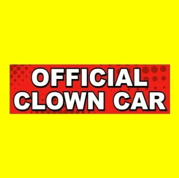 Funny official CLOWN Car Bumper Sticker. Window - Etsy