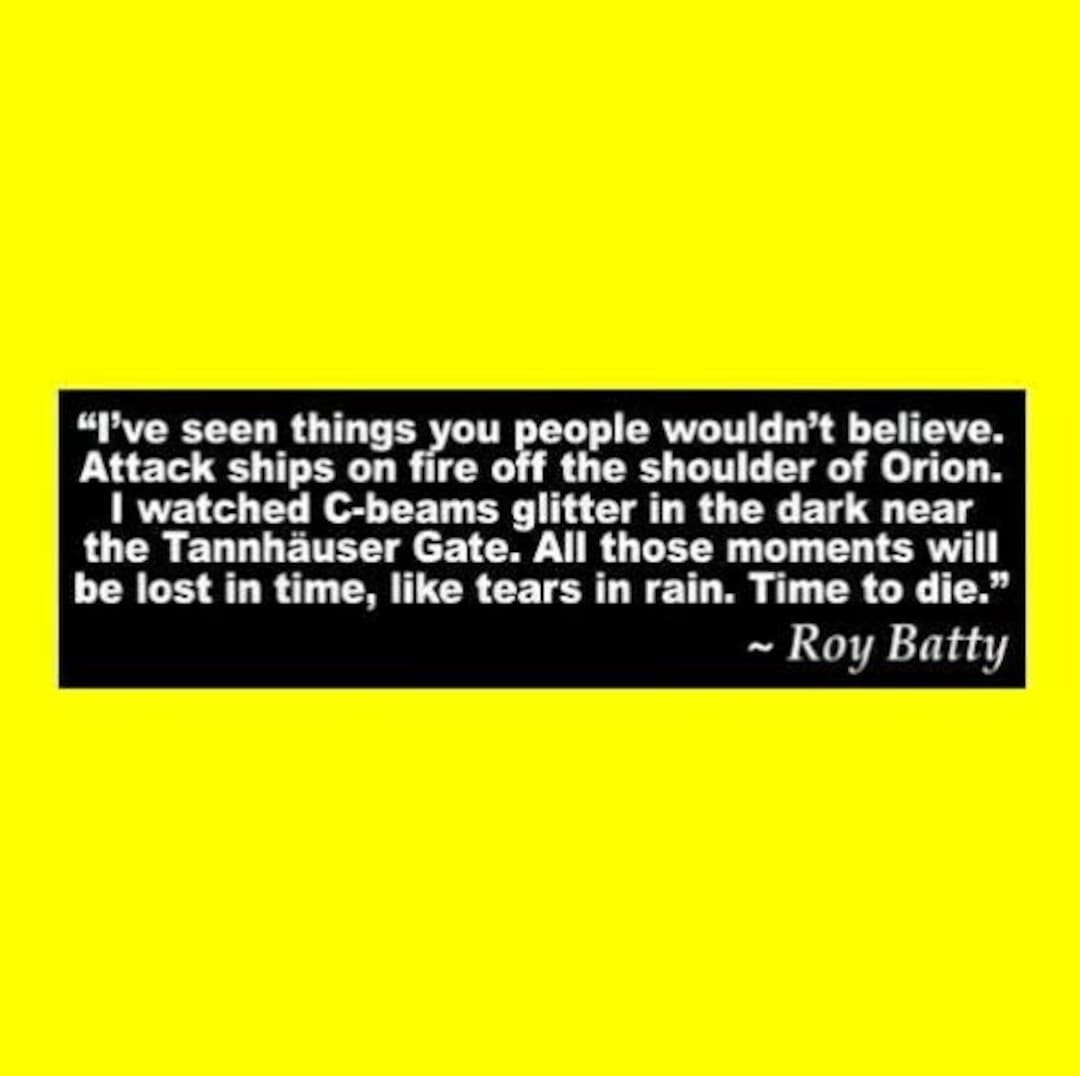 New tears IN Rain Blade Runner Movie Monologue - Etsy