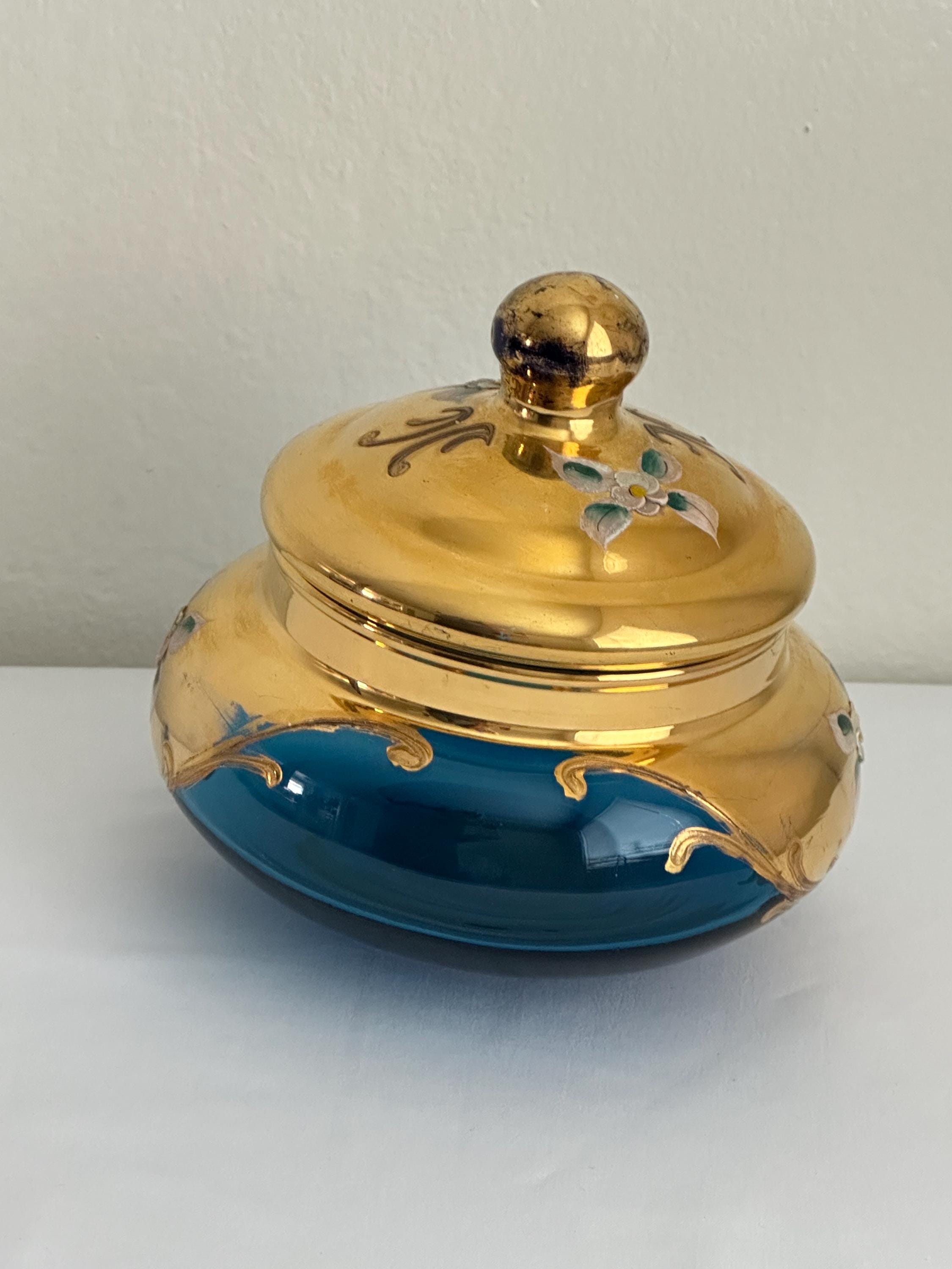 Vintage Venetian Glass Candy Box - Etsy