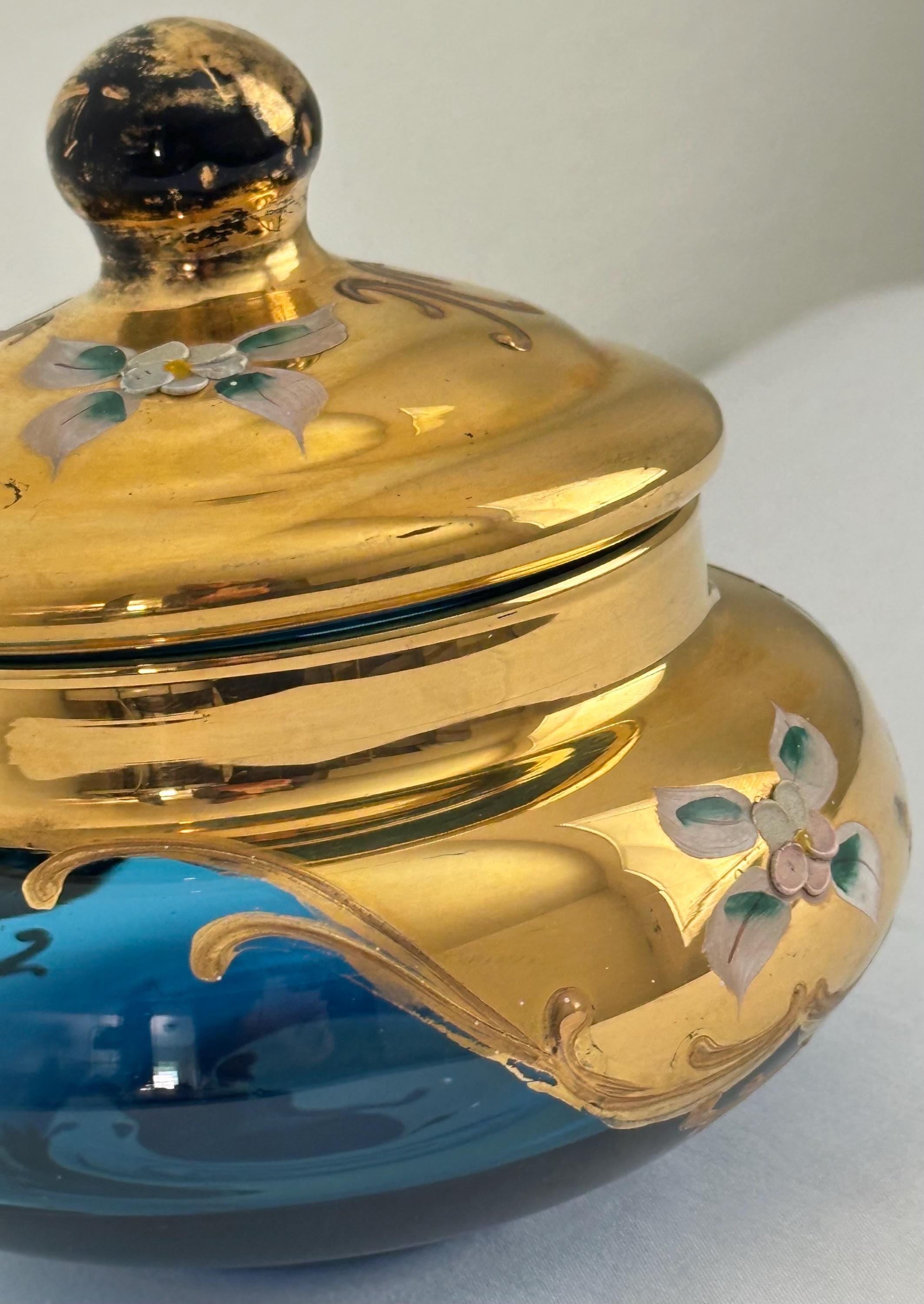Vintage Venetian Glass Candy Box - Etsy