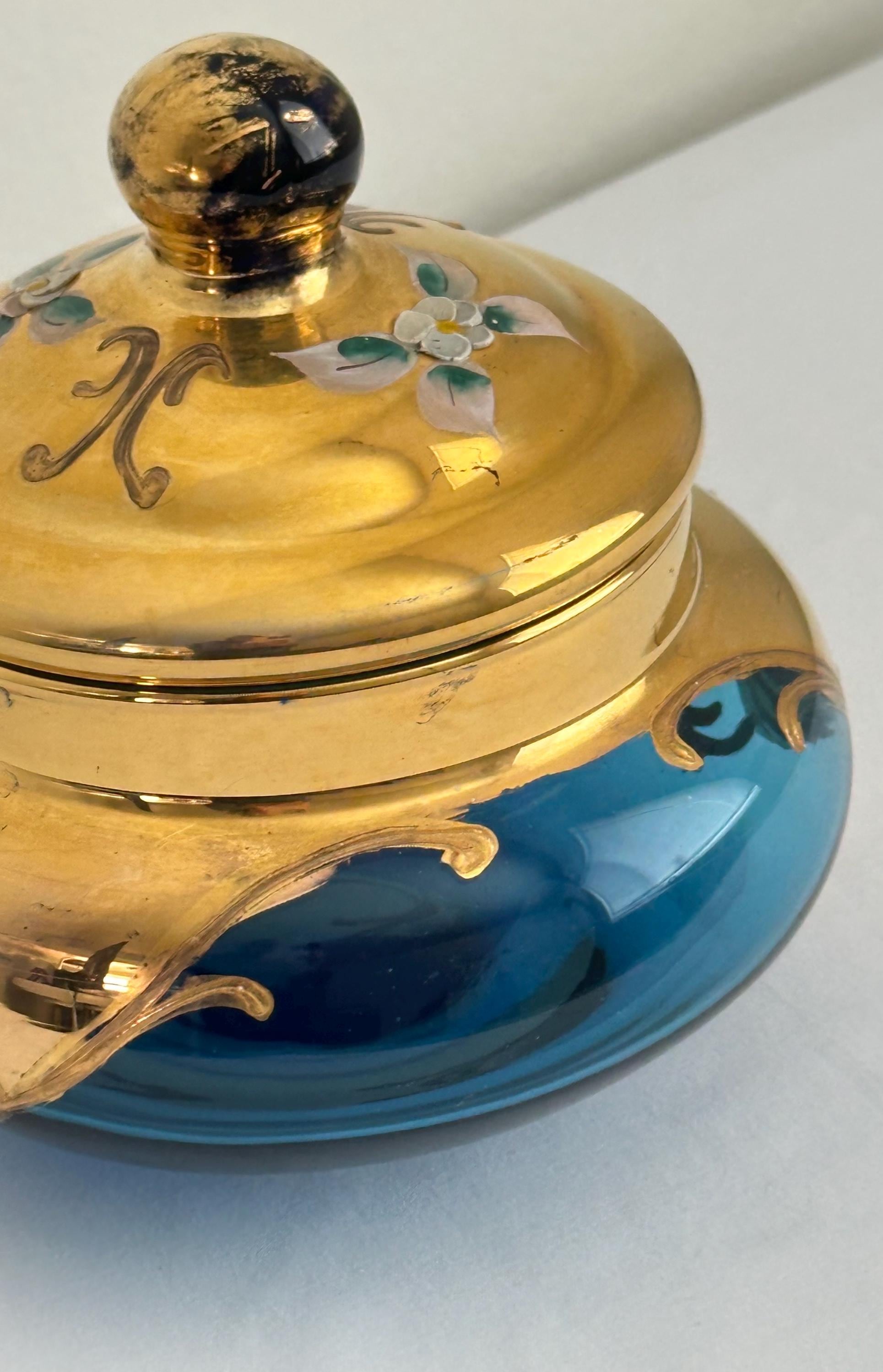 Vintage Venetian Glass Candy Box - Etsy