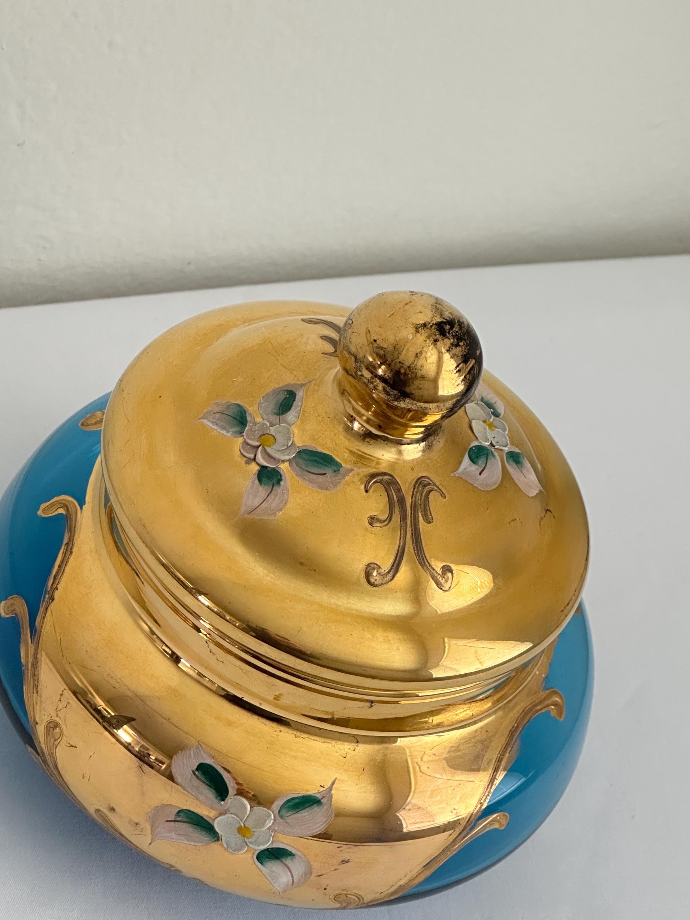 Vintage Venetian Glass Candy Box - Etsy