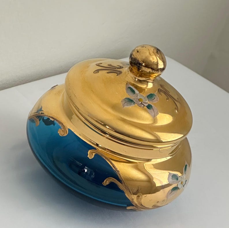 Vintage Venetian Glass Candy Box - Etsy