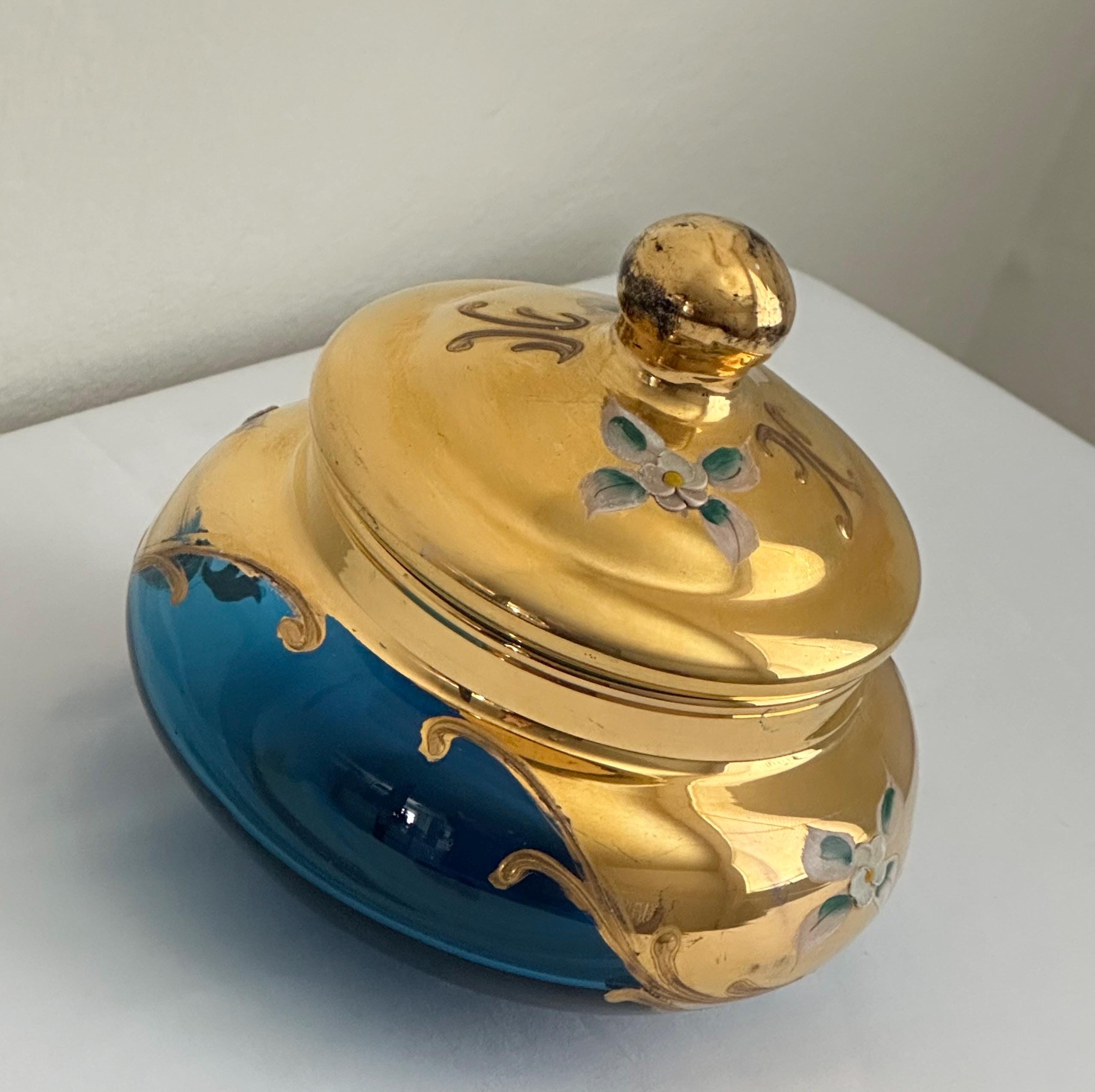 Vintage Venetian Glass Candy Box - Etsy