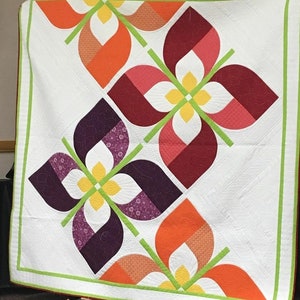 Modern Quilt Kit Using Windswept Pattern. Kit Contains Fabrics for the ...