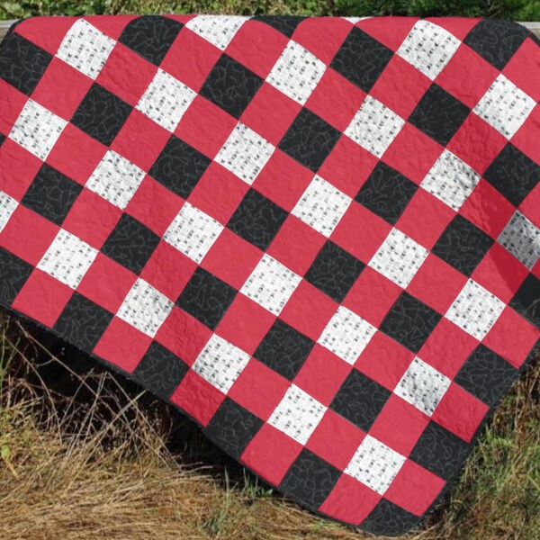 Red and Black Quilt Pattern - Etsy