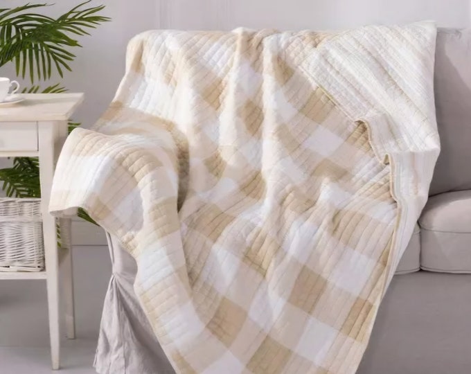 Tan Buffalo Check Quilt Kit With Pattern Fabric for the Top and Binding ...
