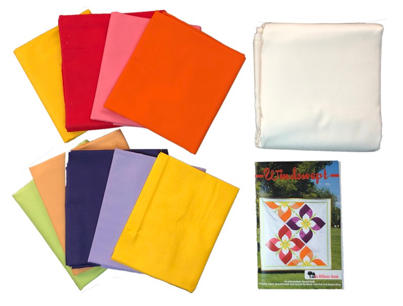 Modern Quilt Kit Using Windswept Pattern. Kit Contains Fabrics for the ...