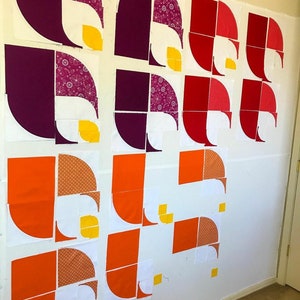 Modern Quilt Kit Using Windswept Pattern. Kit Contains Fabrics for the ...