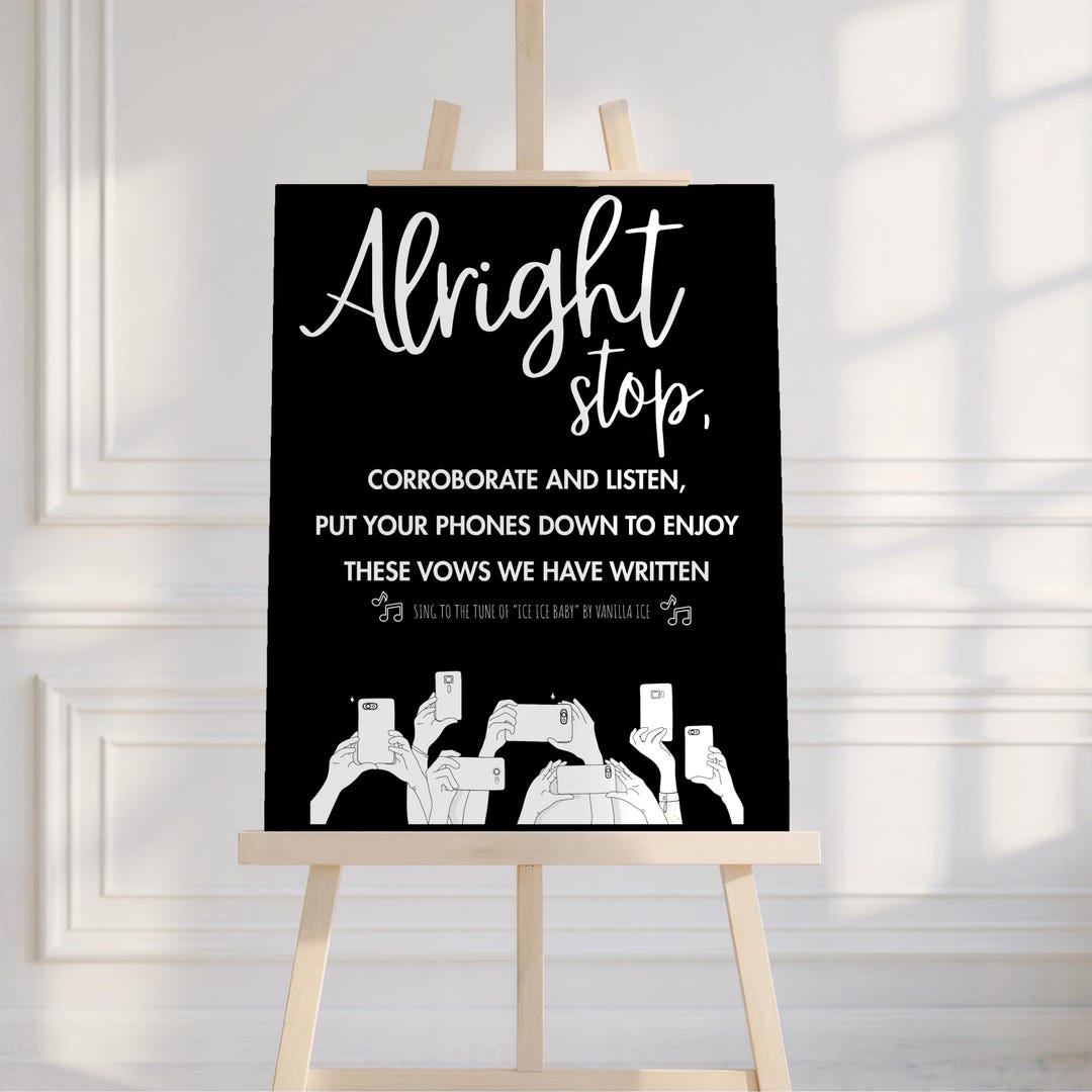 Funny Unplugged Wedding Sign: Tech-free Ceremony (digital Download) - Etsy