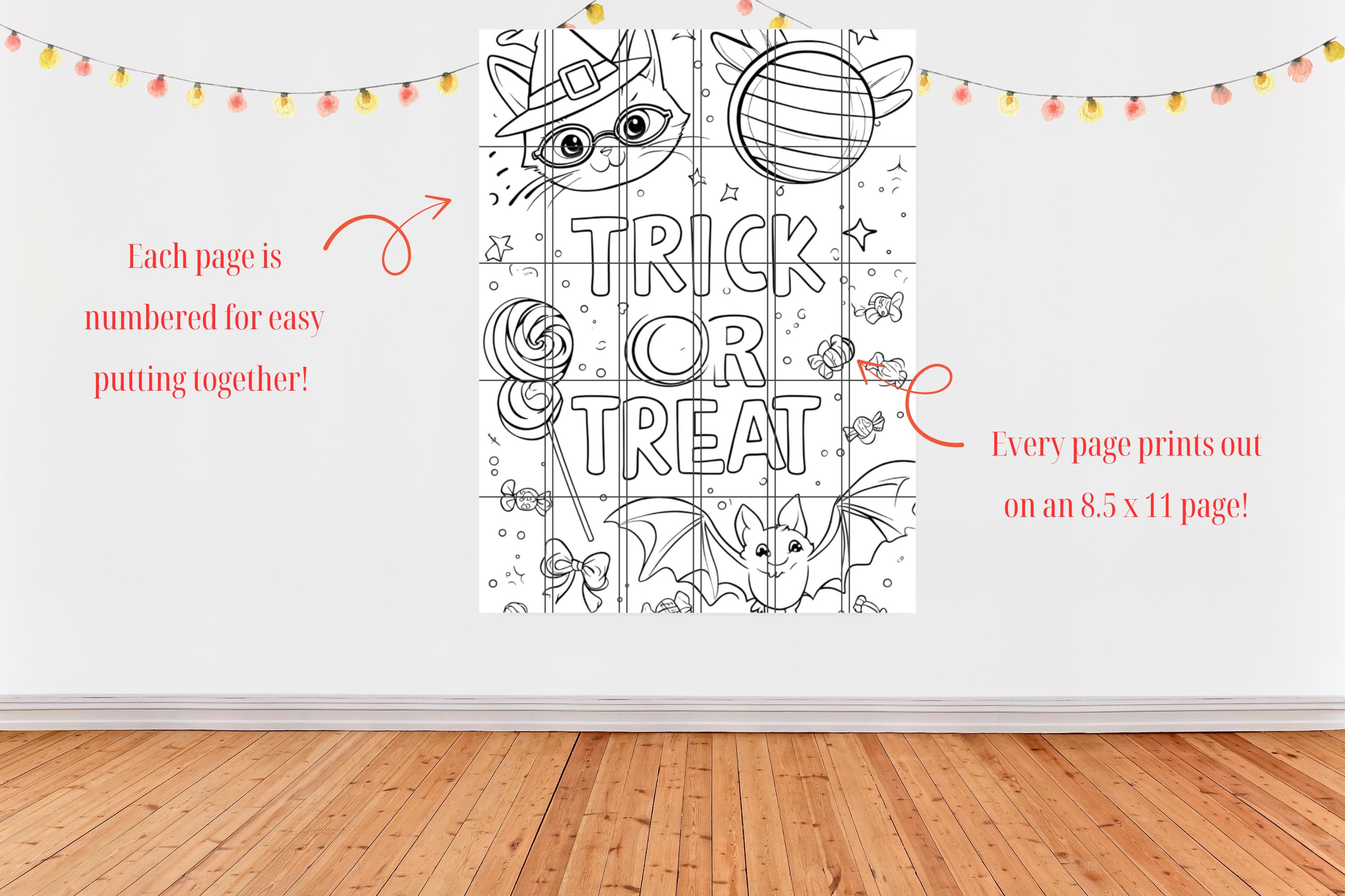 Halloween Collaborative Coloring Poster: Classroom Group Activity (PDF ...