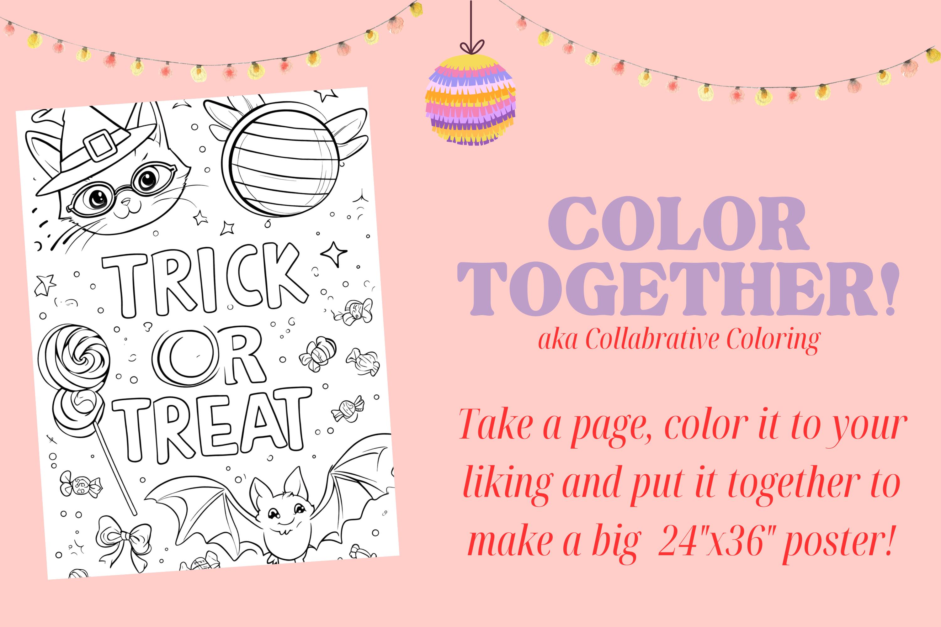 Halloween Collaborative Coloring Poster: Classroom Group Activity (PDF ...