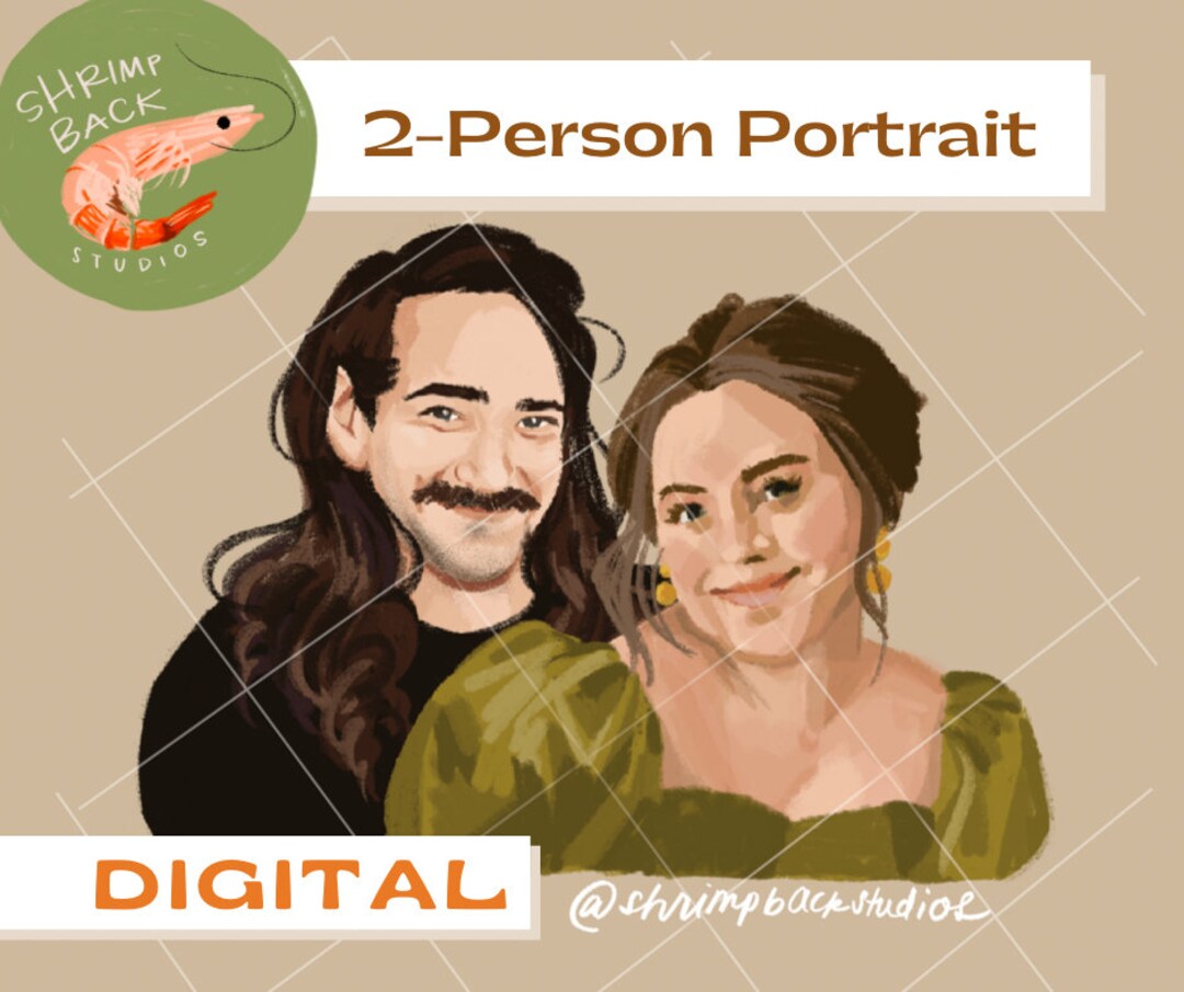 DIGITAL Custom 2-person Portrait Illustration (HQ .PNG File Only) - Etsy