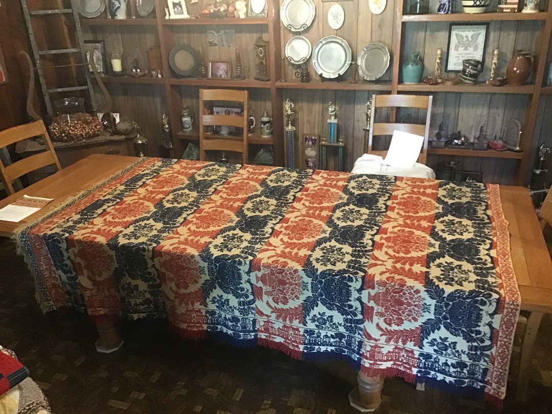 Antique Jacquard 1800s Coverlet - Etsy