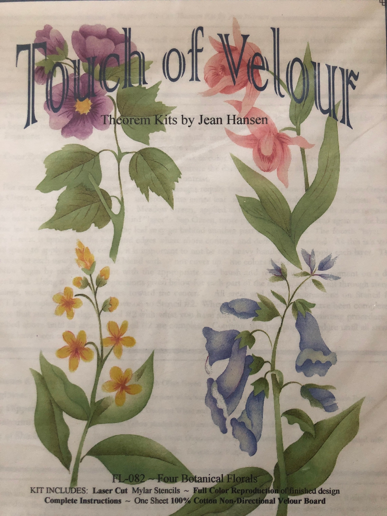 THEOREM STENCIL Four Botanical Flowers Jean Hansen | Etsy