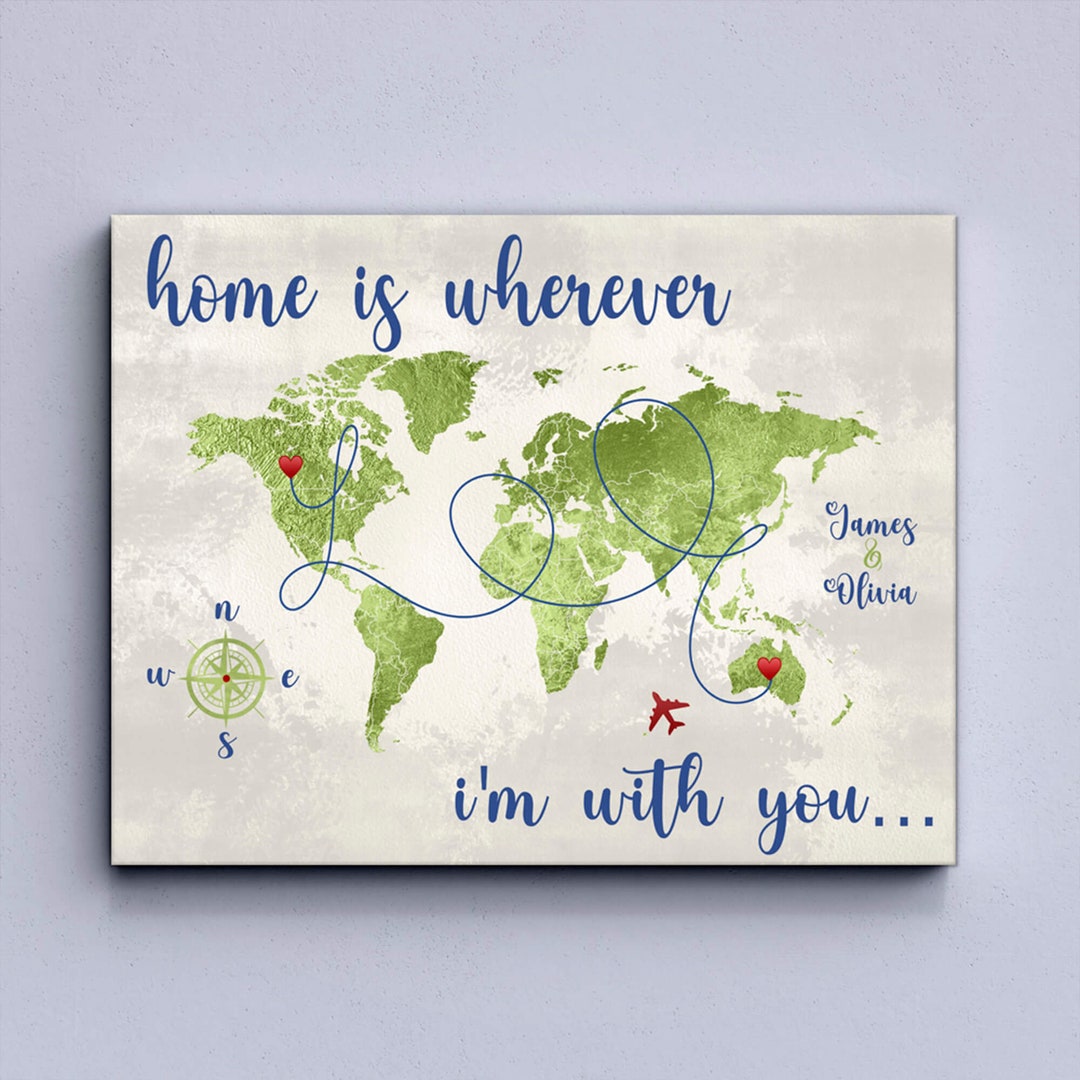 Custom Love World Map for Couples World Map Art World Map - Etsy