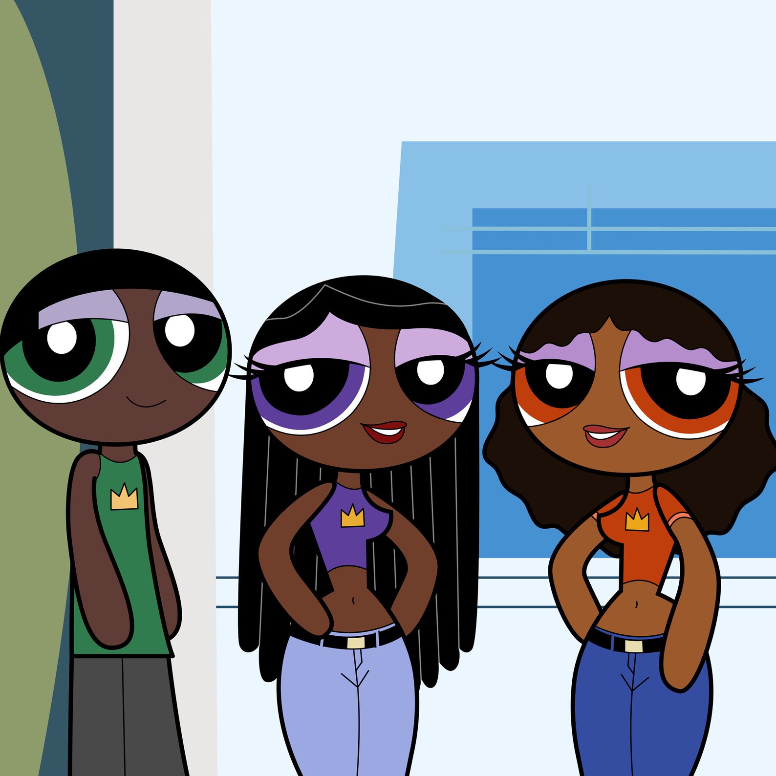 Powerpuff Girls Style Custom Portraits Printed Portrait | Etsy