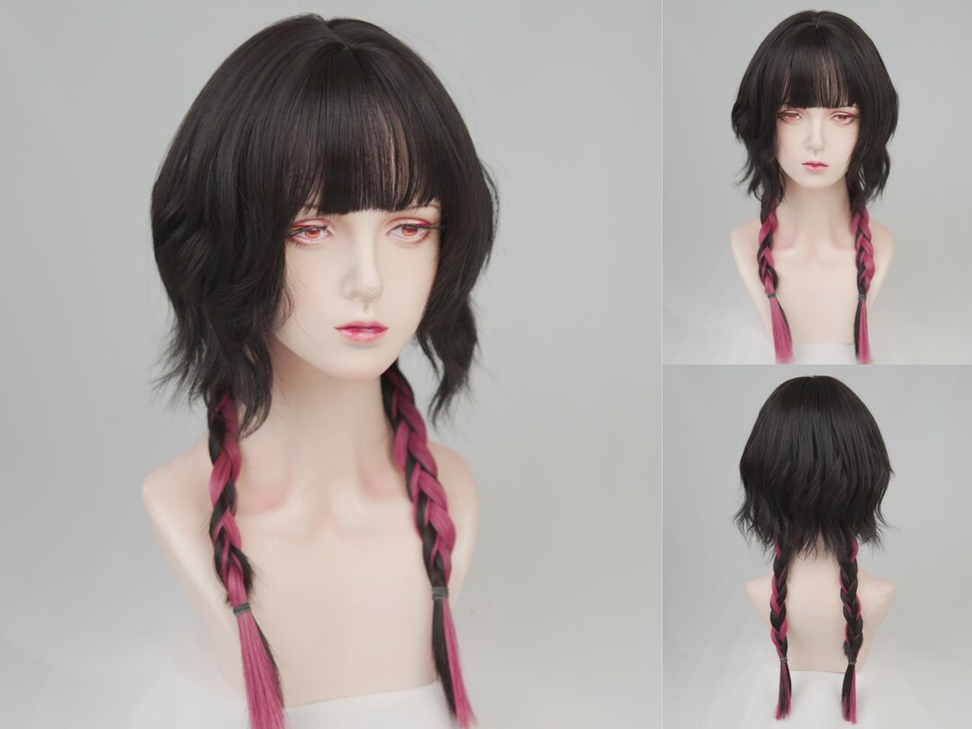 Black&pink Jellyfish Wig Styled Jellyfish Wig With Bangs Heat - Etsy