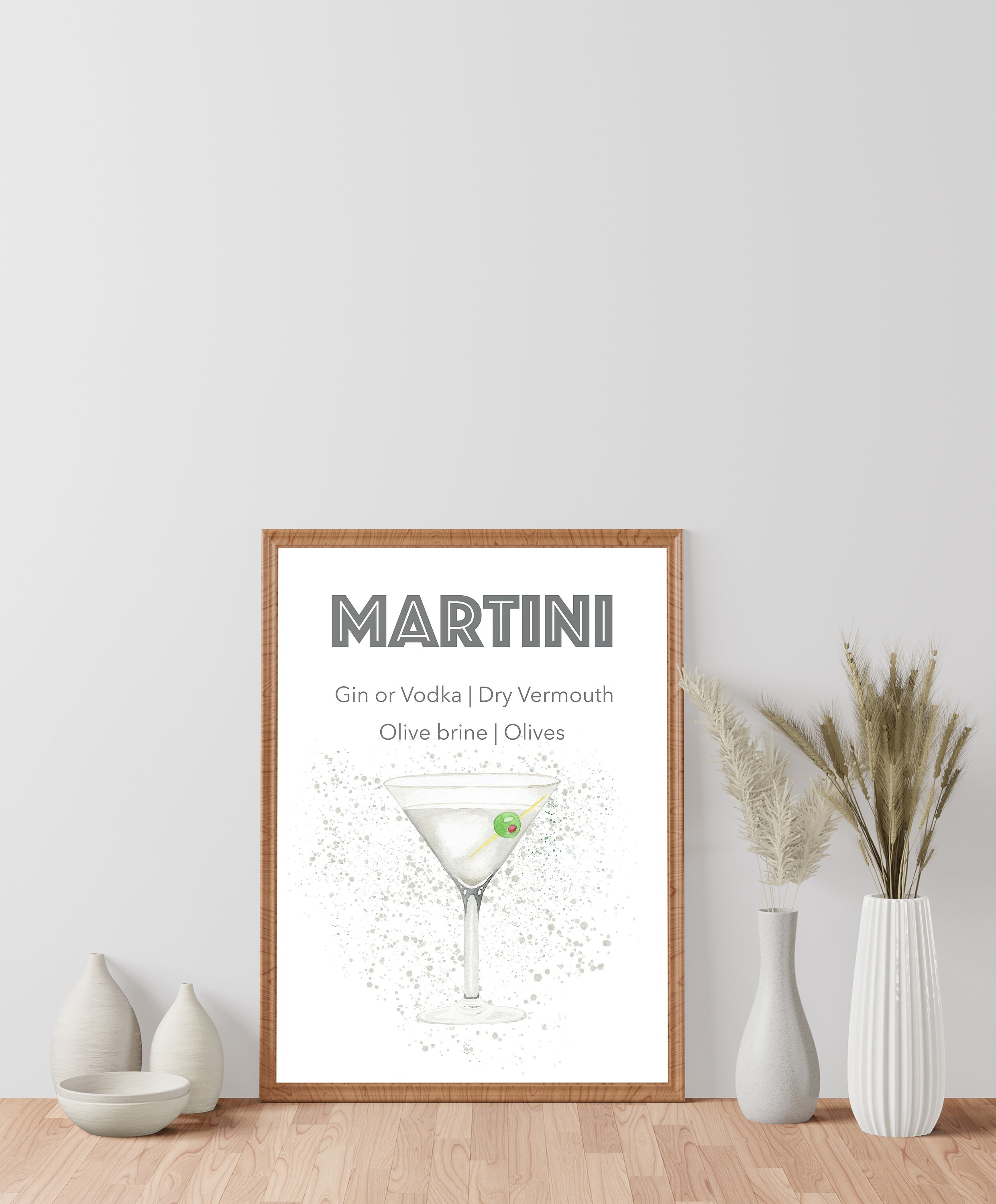Martini Cocktail Drink Print Bar Poster - Etsy