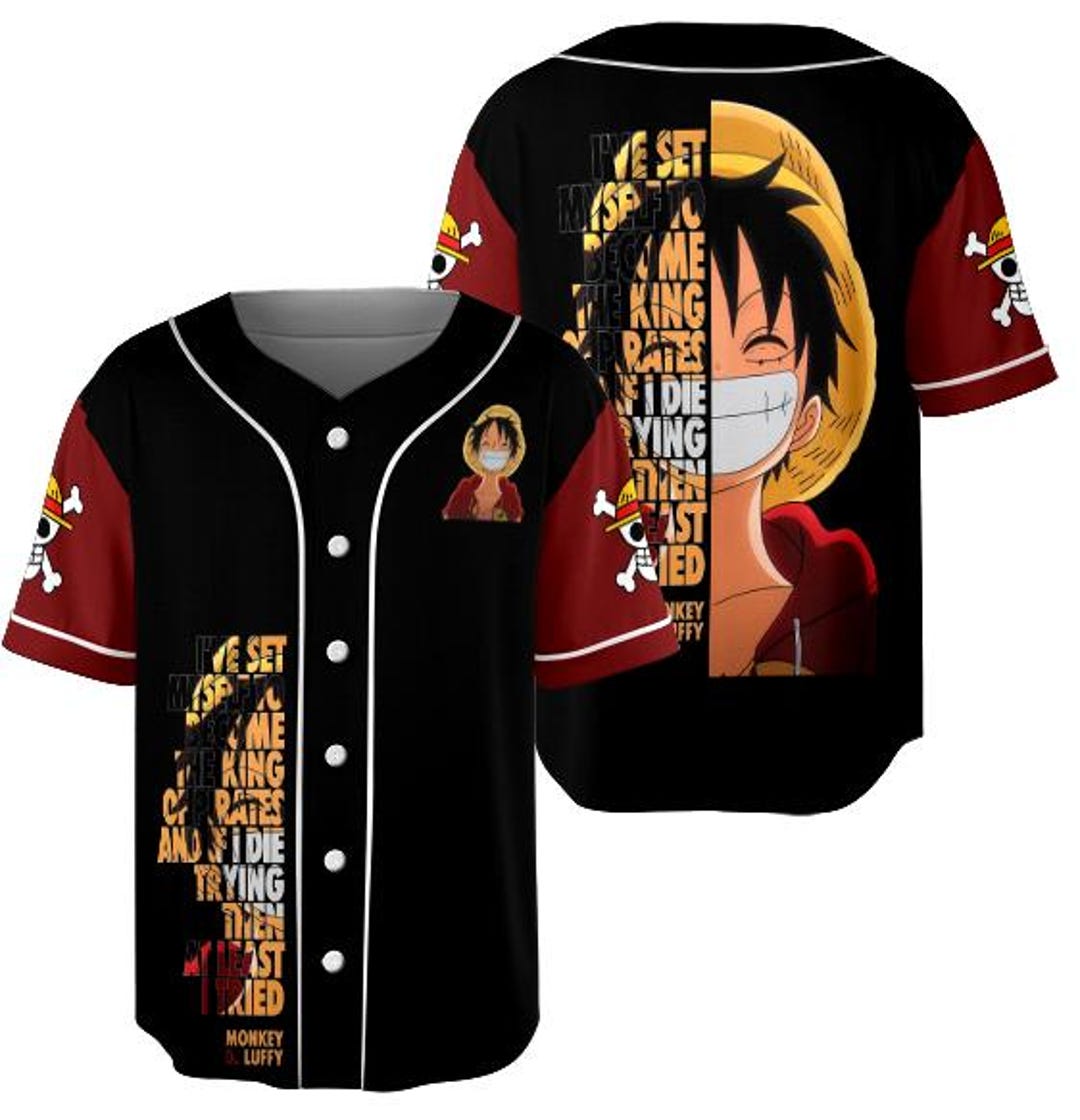 Luffy One Piece Baseball Jersey, Anime Jersey - Etsy
