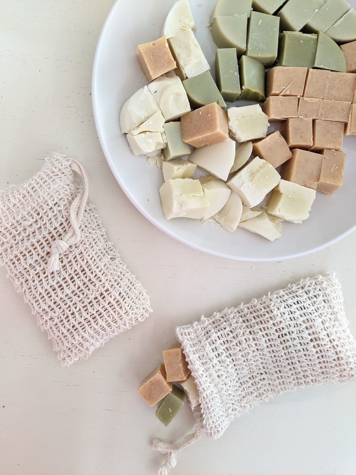 Exfoliating Soap Pouch Natural Loofah Soapy Loofah Low Etsy