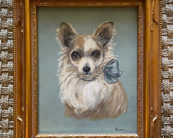Long Haired Chihuahua Oil Painting - Etsy