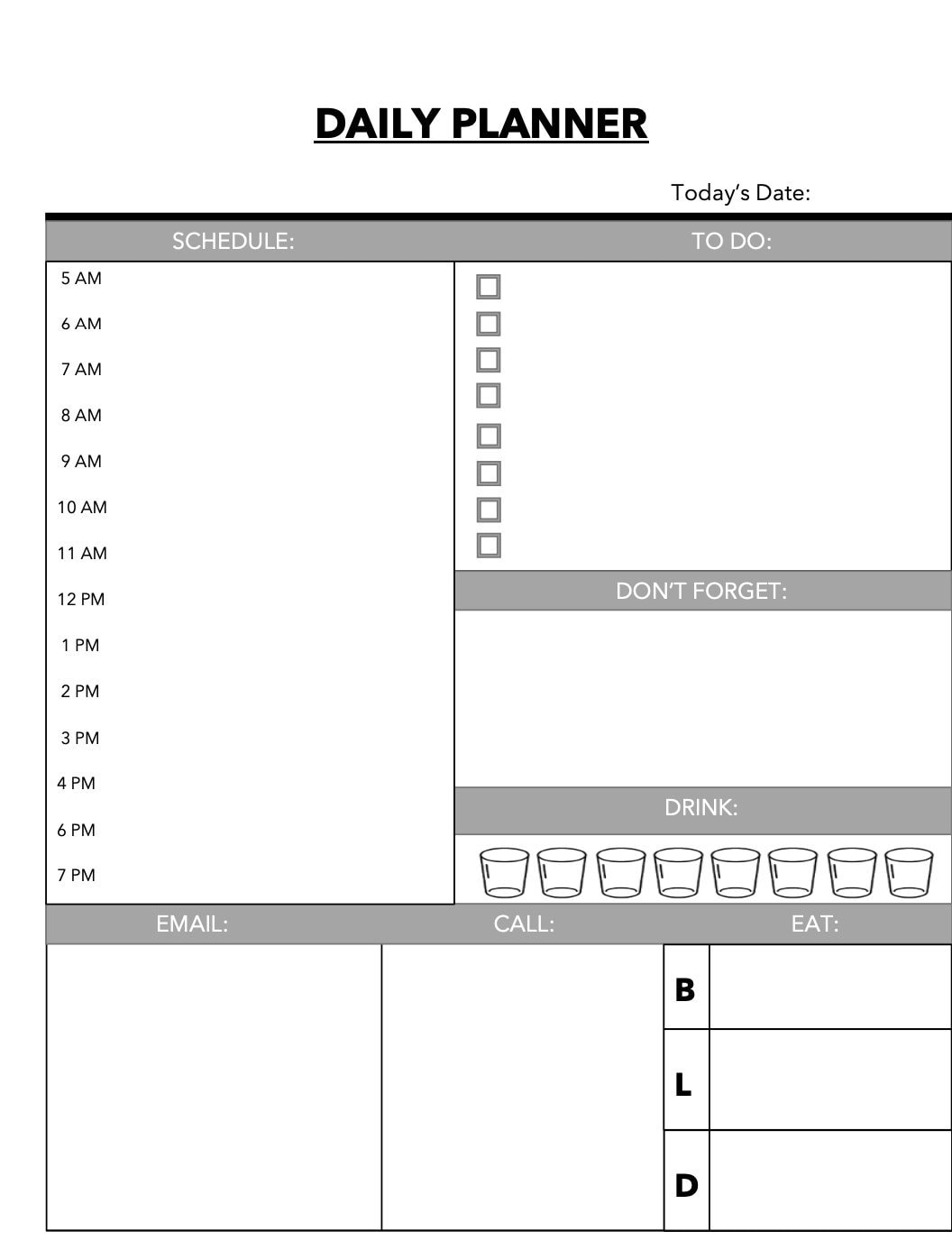 Blank Daily Journal Sheet - Etsy