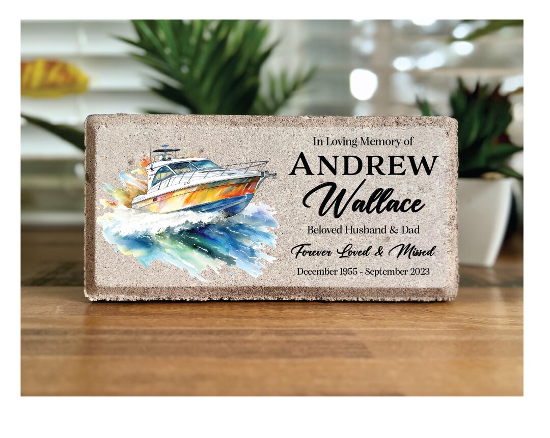 Memorial Stone. Personalized Memorial Gift Stone. Family Loss. Boating ...
