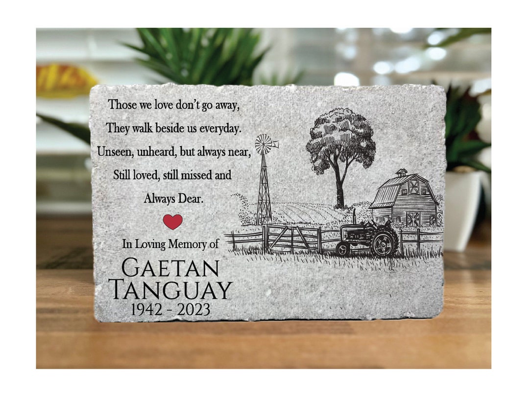 Personalized Farm Tractor Memorial Stone: Sympathy Gift - Etsy