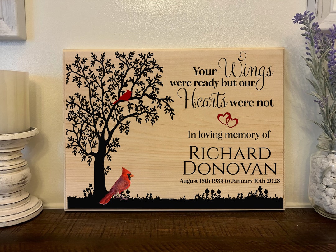 Wood Memorial Plaque 12x9 Family Loss Memorial Cardinals Personalized ...