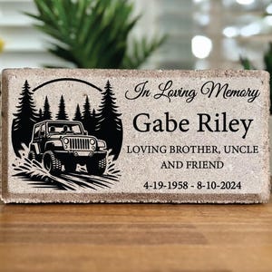 Family Loss Memorial. Jeep. Dad. Grandpa. 8x4 PERSONALIZED Burial ...