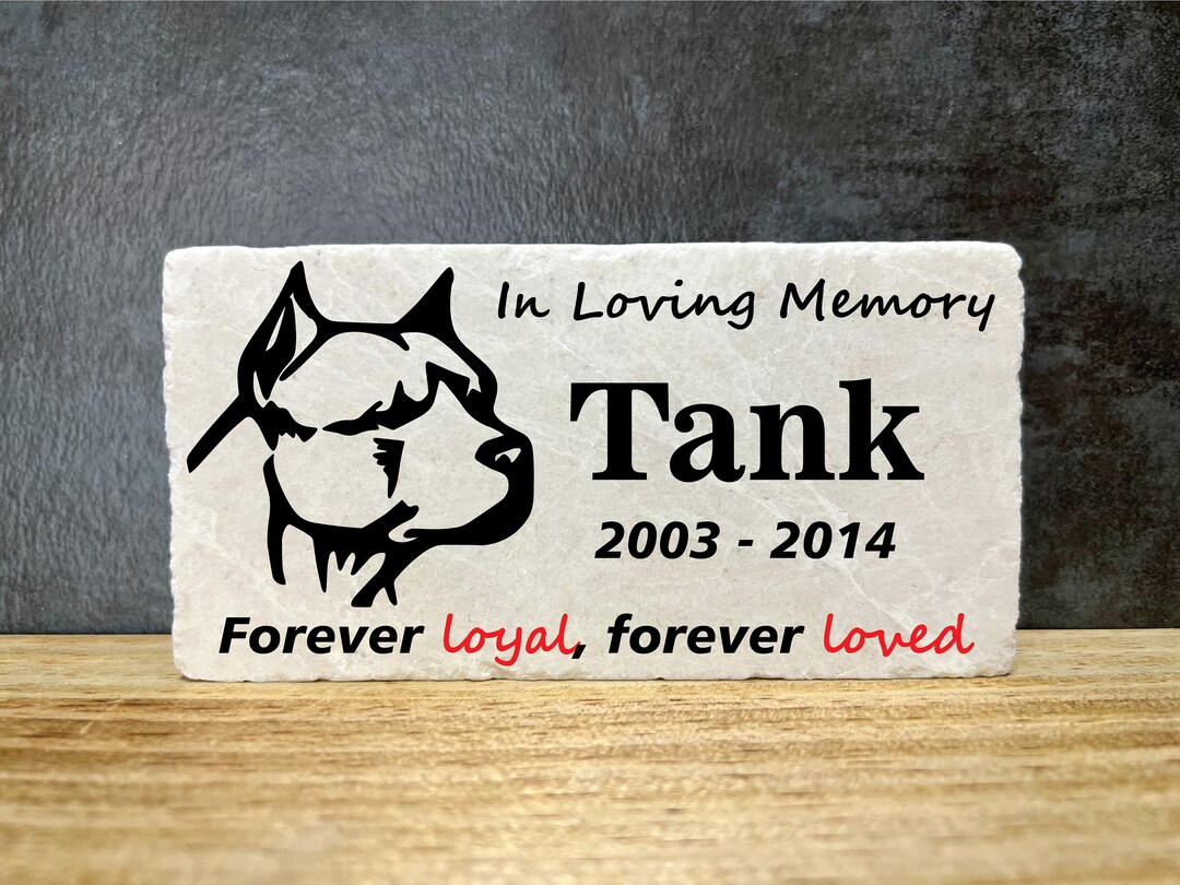 Dog Memorial Stone, 3x6 Pet Pitbull Memorial Stone, Custom Grave Marker ...