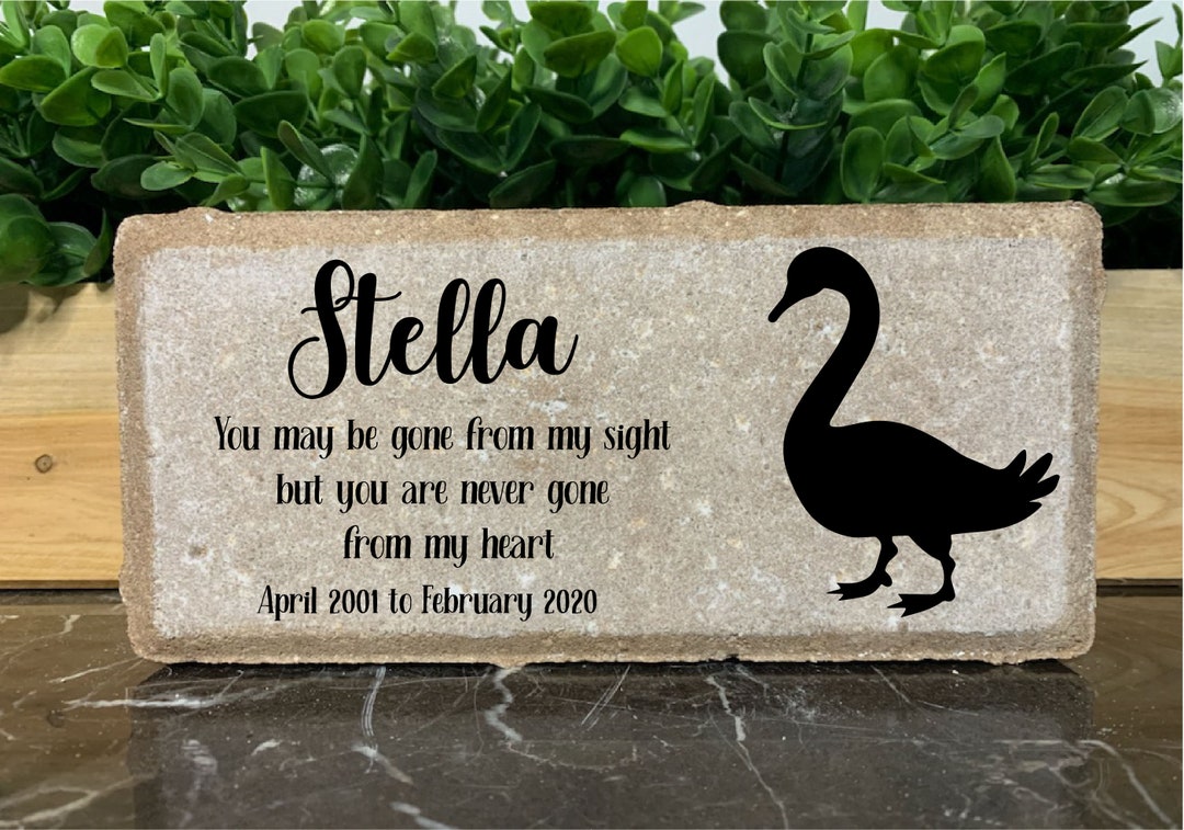 Pet Goose Memorial. 8x4 PERSONALIZED Burial Marker. Tumbled - Etsy