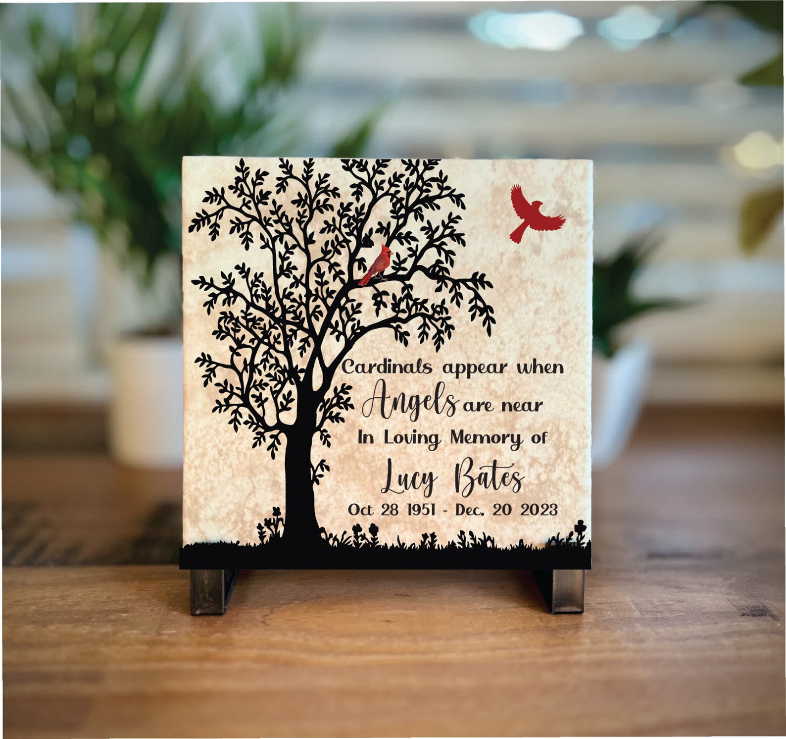 Personalized Cardinal Memorial Tile: Remembrance Keepsake, Family Loss ...