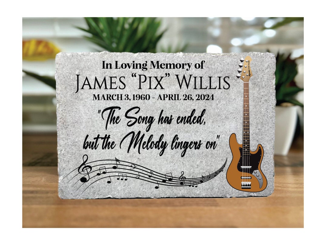 Family Loss Memorial. Guitar and Music Notes Custom 9x6 PERSONALIZED ...