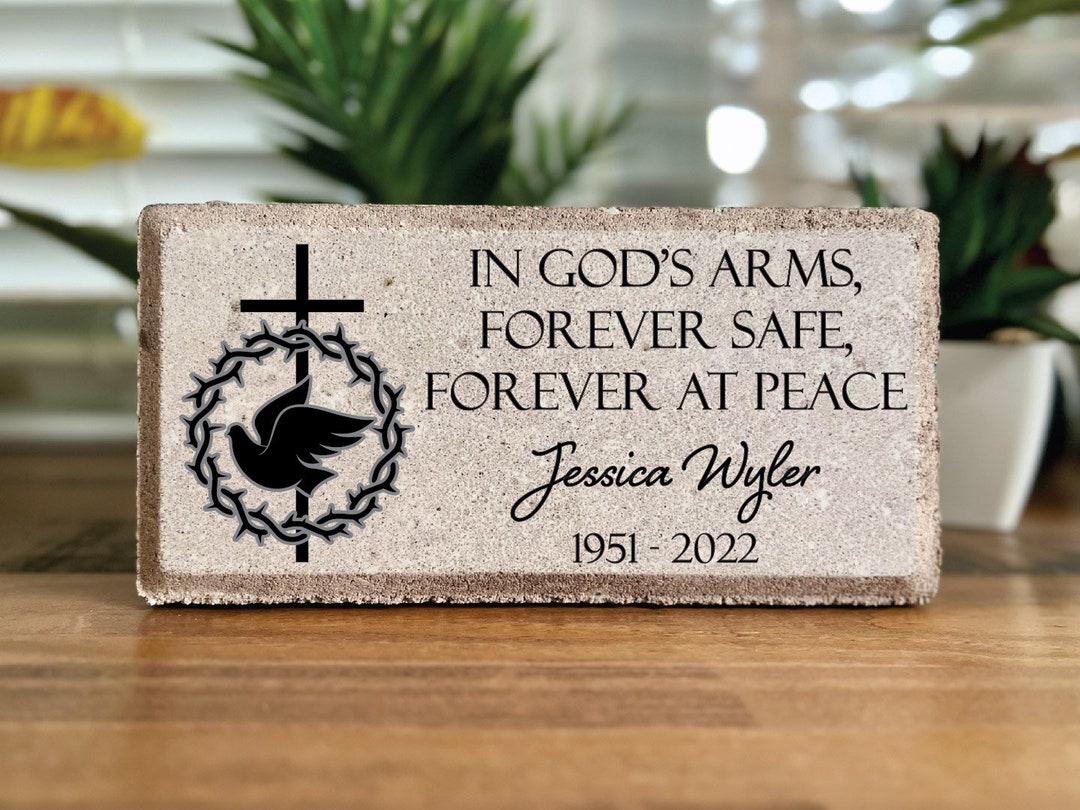 Personalized Memorial Gift - Crucifix and Dove Stone - Memorial ...