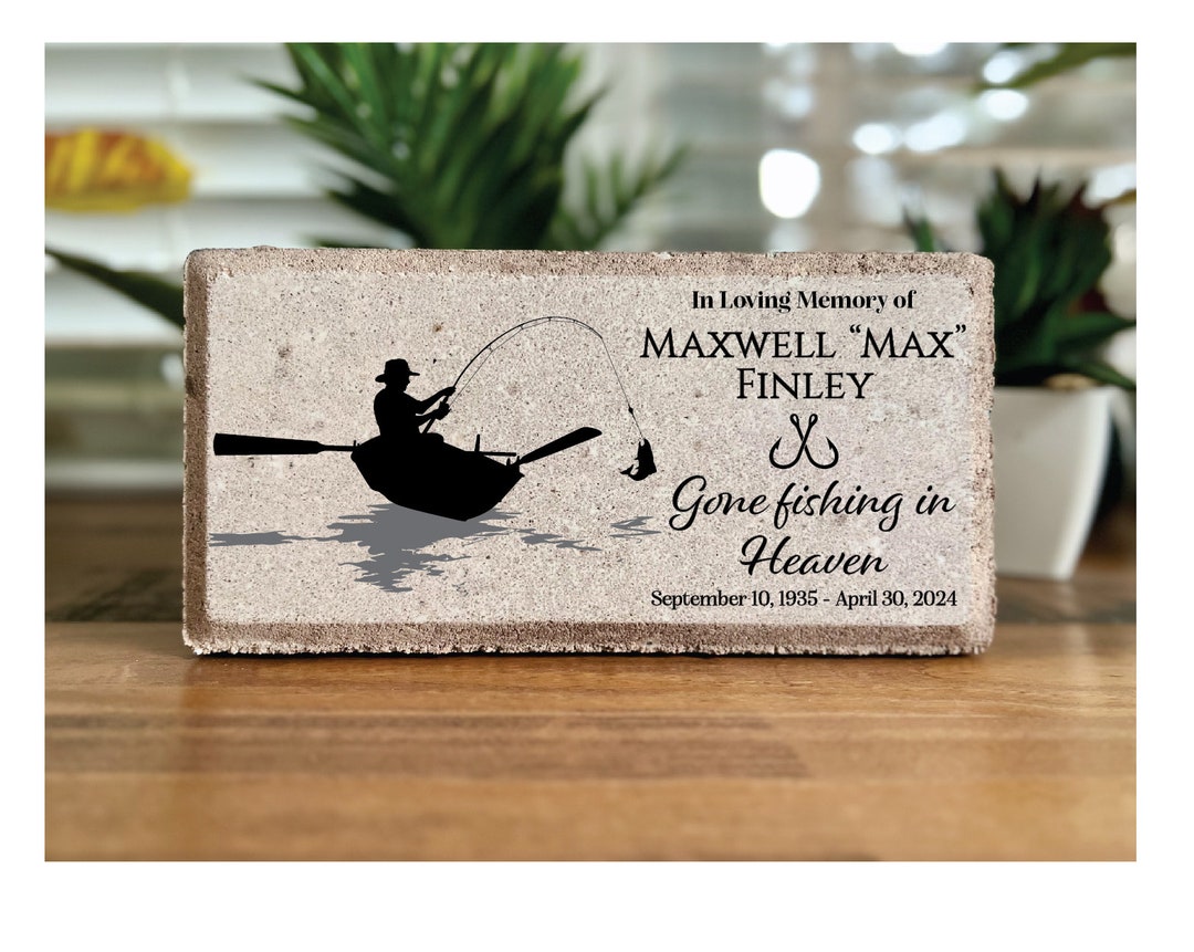 Personalized Fishing Memorial Stone: Family Loss Sympathy Gift - Etsy