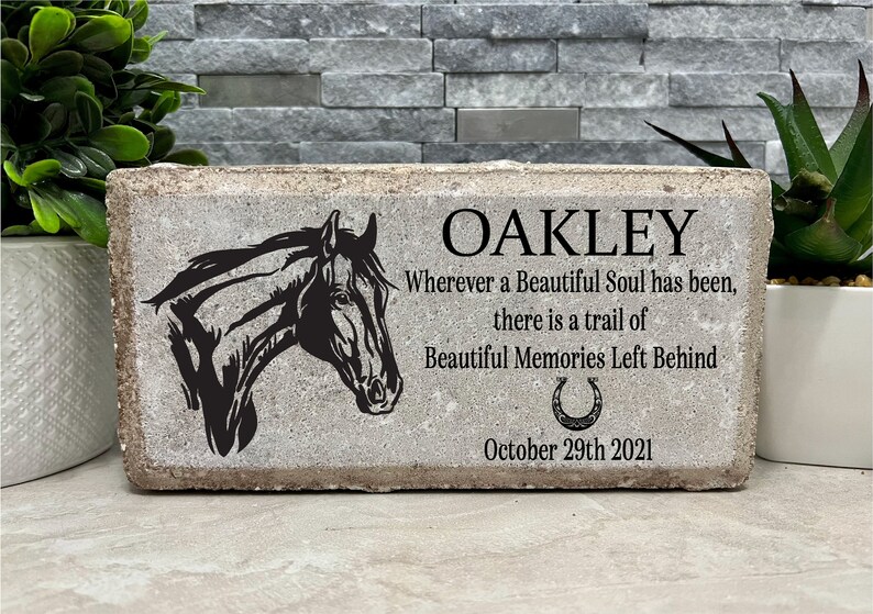 Personalized Horse Pony Memorial Stone. 8x4 Stone Brick. - Etsy