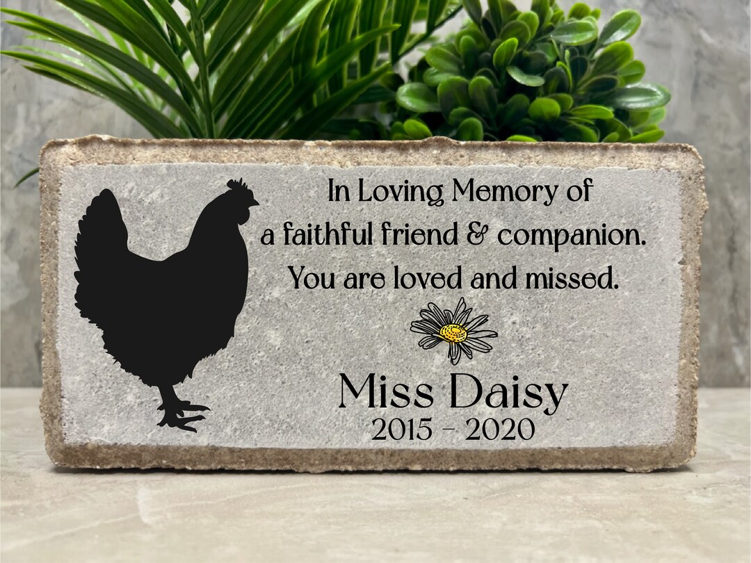 Personalized Pet Memorial Stone: Hen Loss Gift, 8x4 Tumbled Paver - Etsy