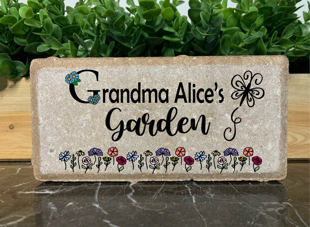 Personalized Garden Stone: Custom Memorial Paver, 4x8 Concrete Brick - Etsy