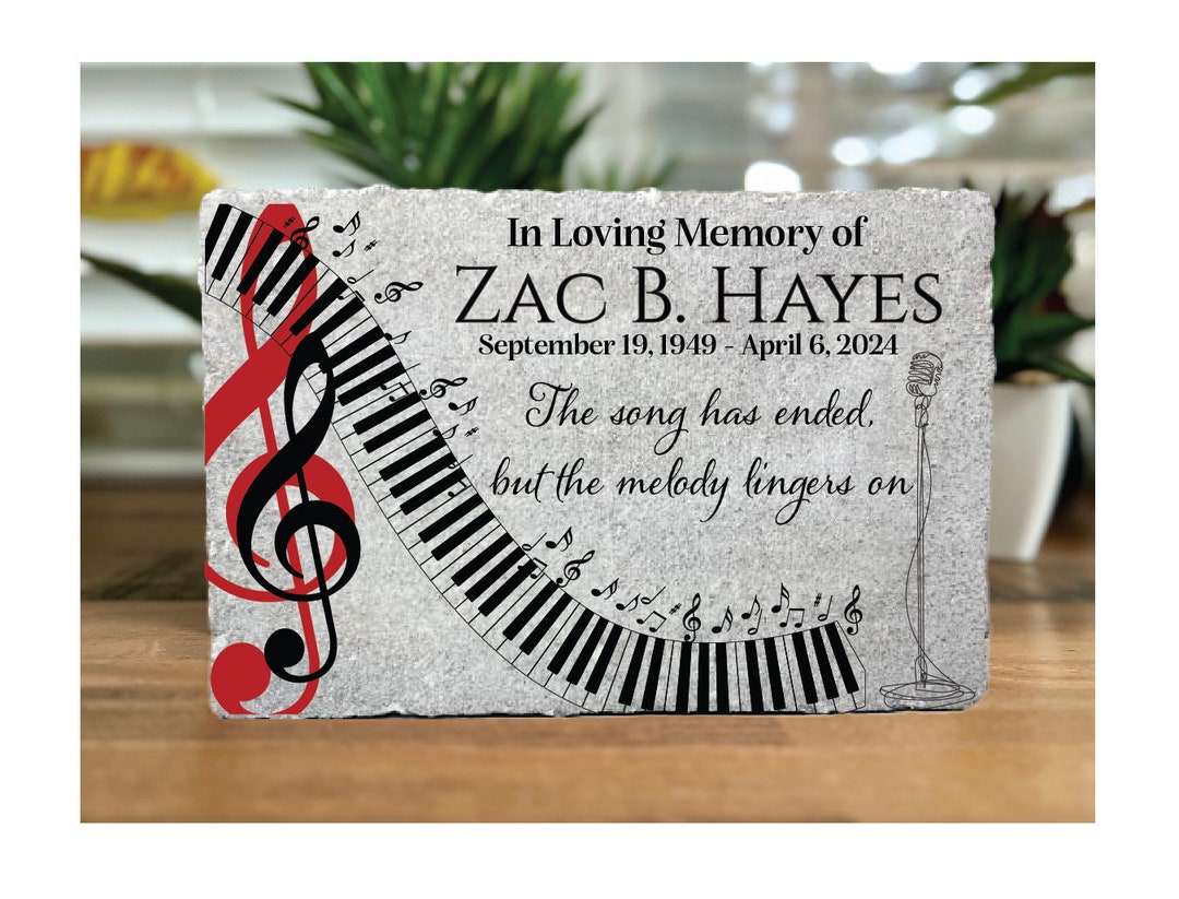 Memorial Stone. Family Loss Memorial. Musician. Music Notes ...