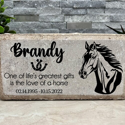 Personalized Horse Pony Memorial Stone. 8x4 Stone Brick. - Etsy
