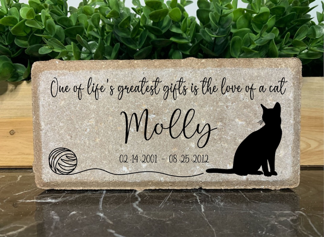 Personalized Cat Memorial Stone. 8x4 Stone Brick. Burial - Etsy