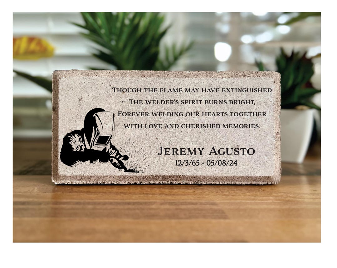 Personalized Memorial Stone: Welder Remembrance Gift - Etsy