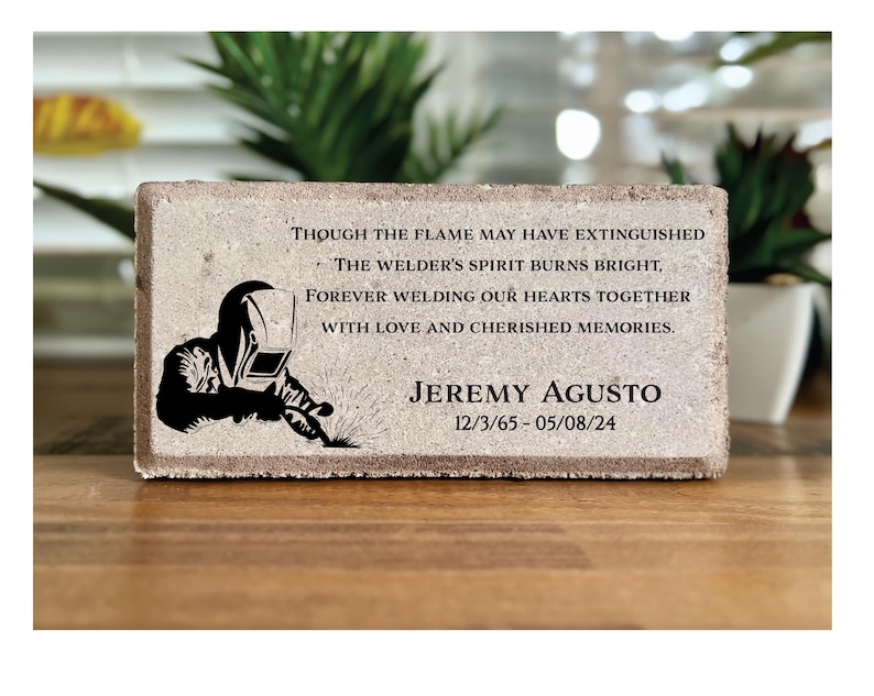 Personalized Memorial Stone: Welder Remembrance Gift - Etsy