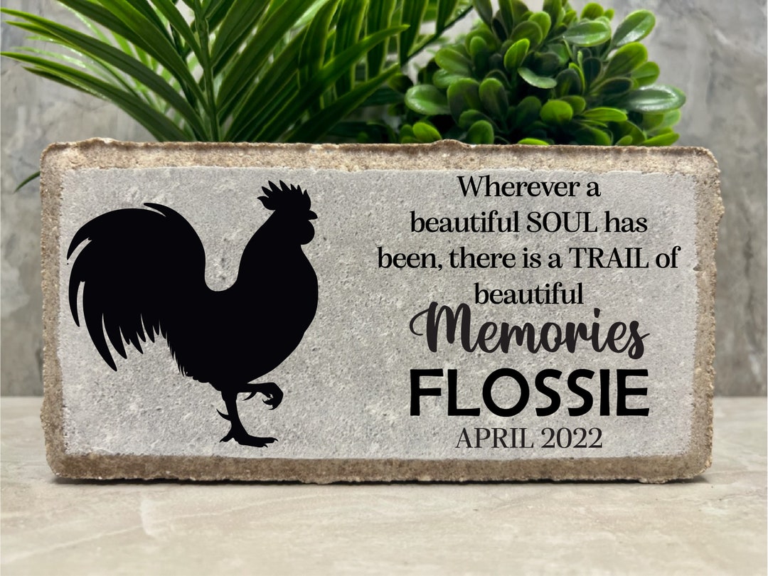 Personalized Rooster Memorial Stone: Pet Loss Gift, 8x4 Paver - Etsy
